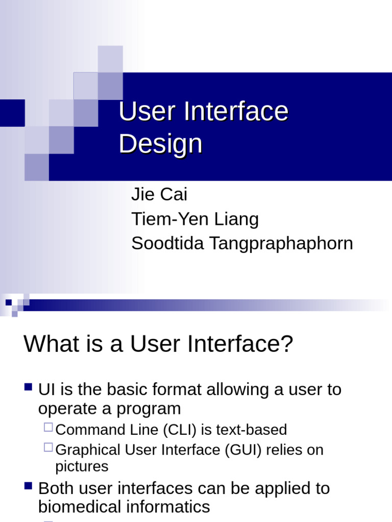 User Interface Design in Biomedical Informatics | PDF