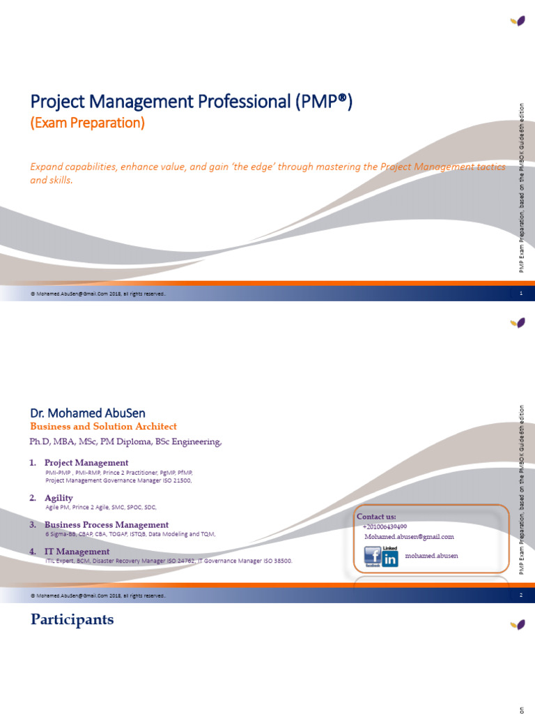 00 - PM - PMP Exam Preparation - Overall - Version 1.02 | PDF | Project ...