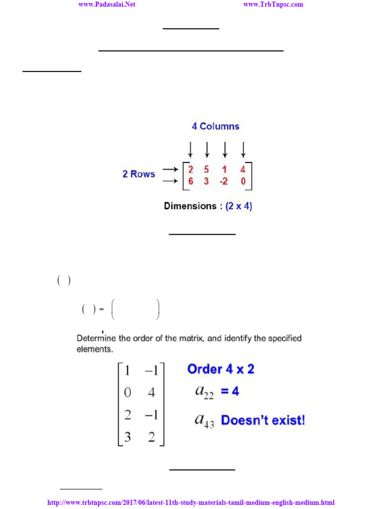 11th Maths Important Formulas | PDF | Matrix (Mathematics) | Determinant