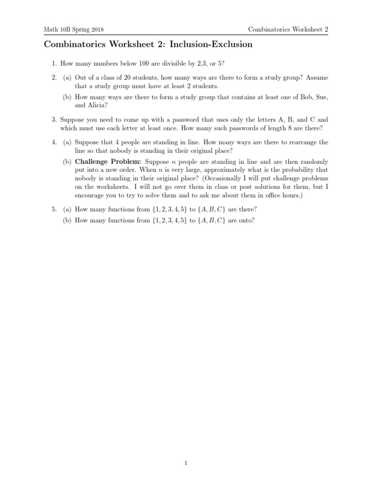 Worksheet 1 | PDF