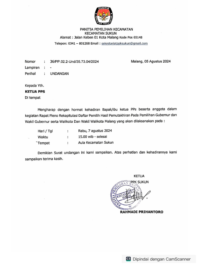 Undangan PPS Pleno DPHP | PDF