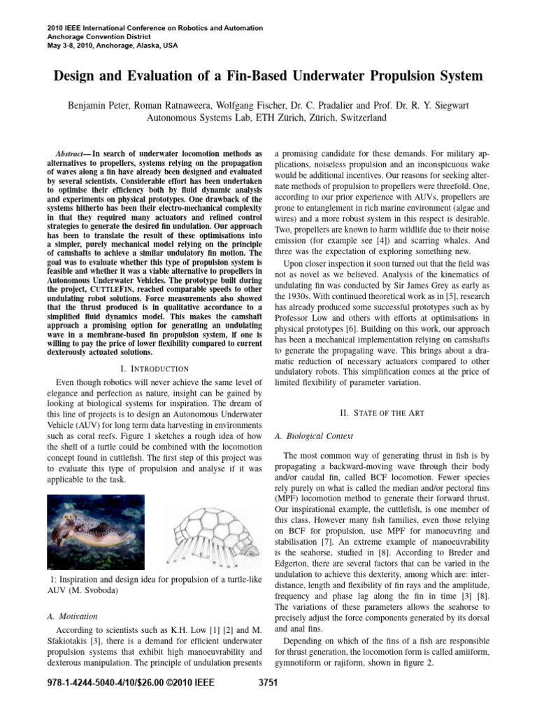 Fin-Based Underwater Propulsion System | PDF | Wavelength | Waves