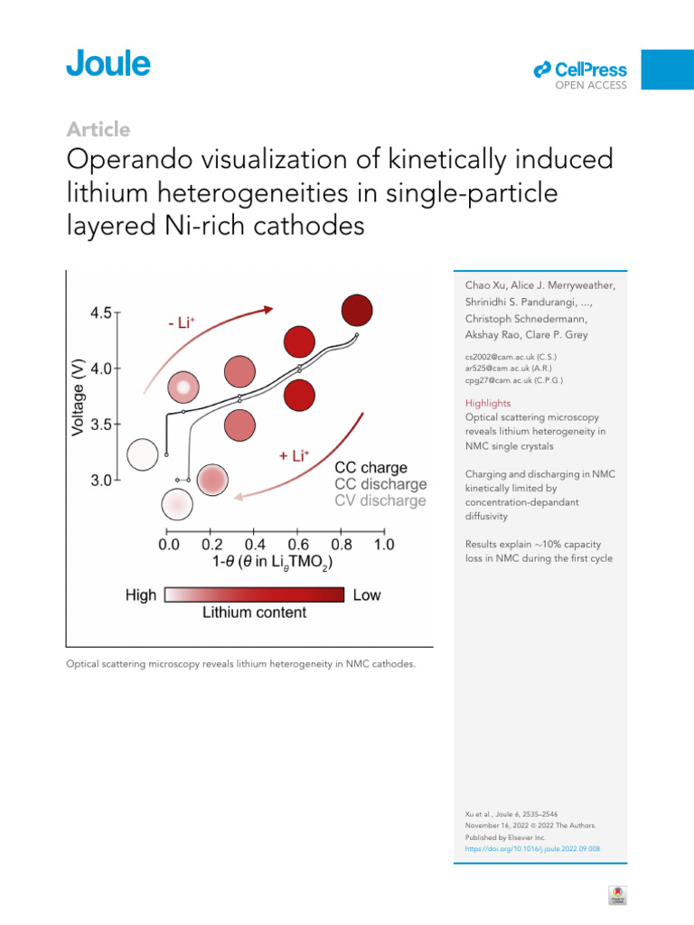 Operando Visualization of Kinetically Induced Lithium Heterogeneities ...