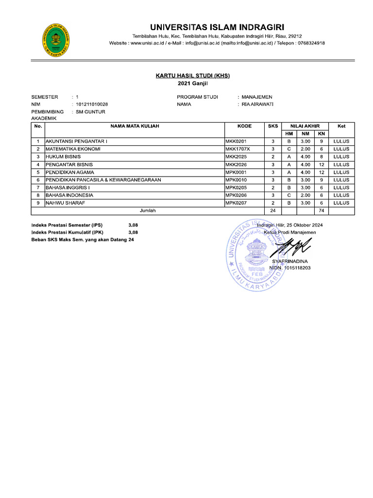 KHS S1-6 Ria Airawati | PDF