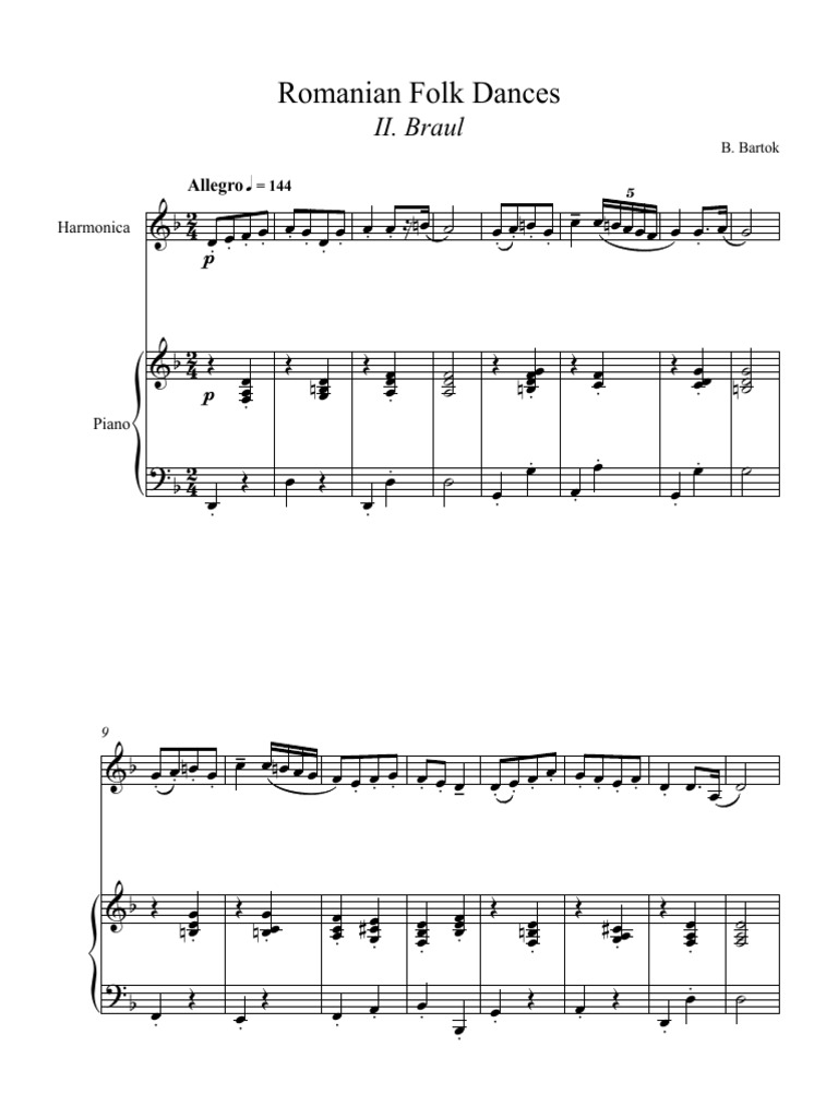 (PS) Romanian Folk Dances II. Braul (Harmonica) | PDF