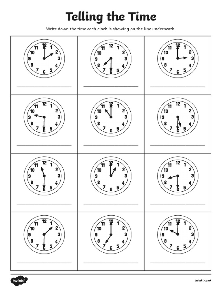 T N 5117 o Clock and Half Past Times Activity Sheet - Ver - 4 | PDF