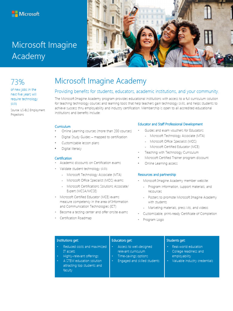 Imagine-Academy FactSheet 2016 | PDF | Teachers | Microsoft Certified ...