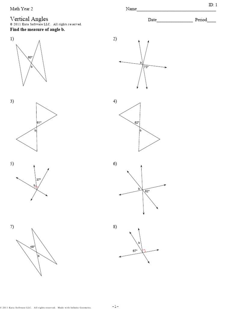 Math Year 2 - Vertical Angles | PDF | Elementary Geometry