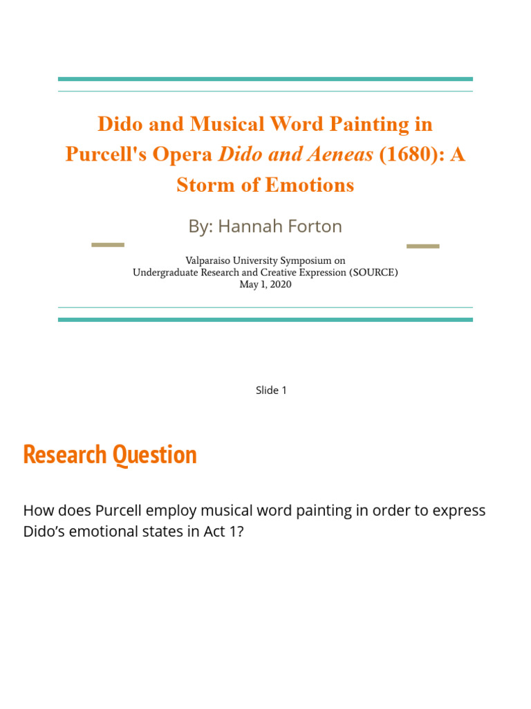Dido's Emotions in Purcell's Opera | PDF | Musical Notation | Interval ...