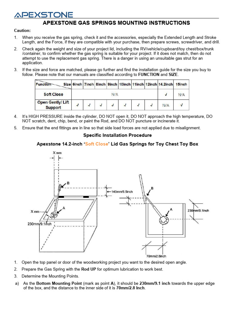 Gas Hydraulic strut Stay Lift Hinge Piston arm Damper Apexstone-Gas ...