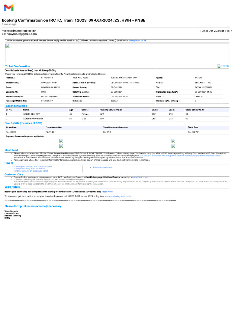 Ticket | PDF | Service Industries
