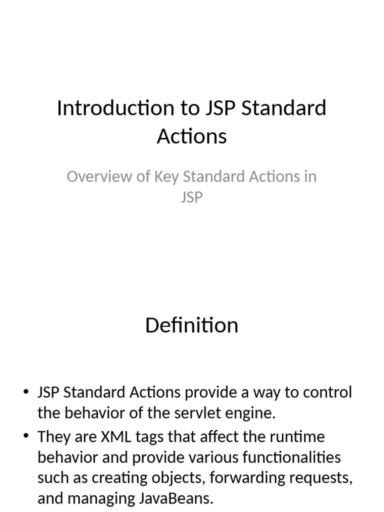 Introduction To JSP Standard Actions | PDF