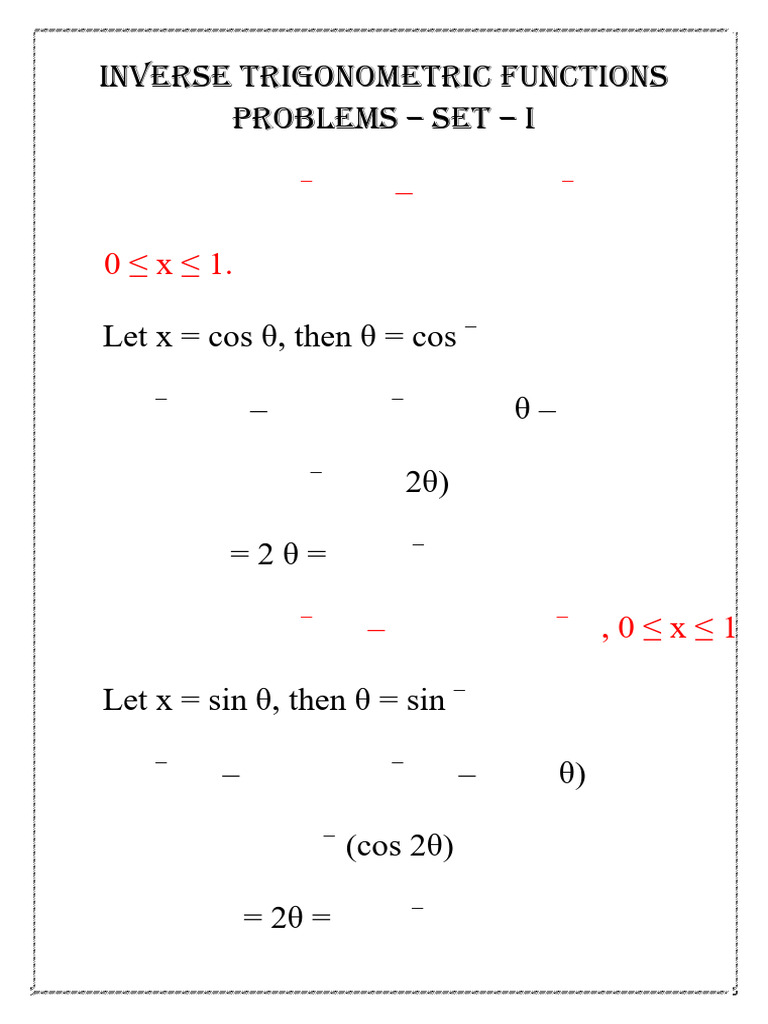 INVERSE TRIGONOMETRIC | PDF | Geometric Measurement | Euclid