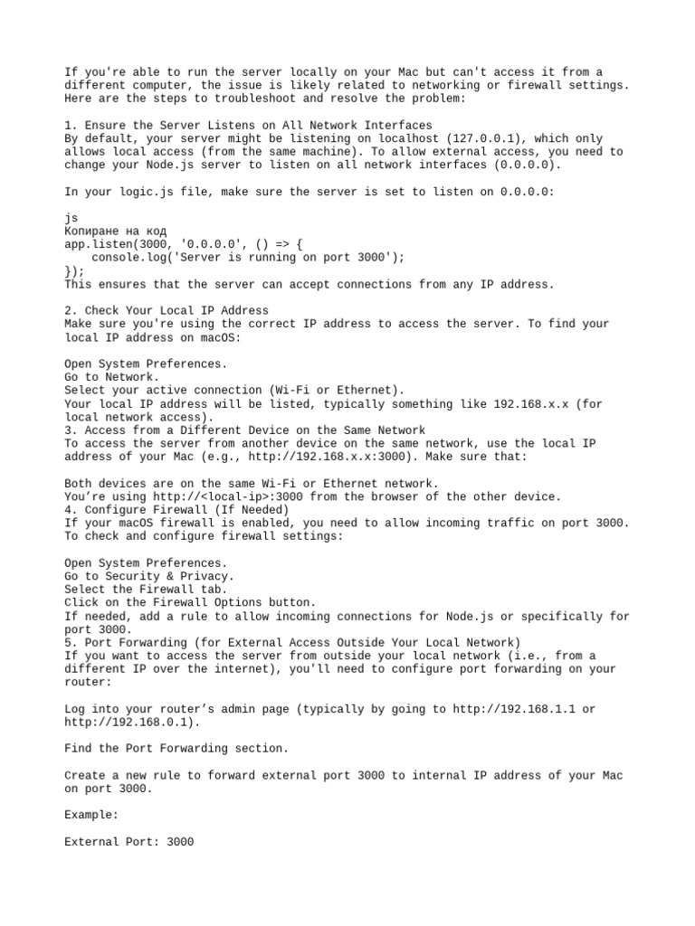 How To Run A Server On Your MAC | PDF | Port (Computer Networking ...