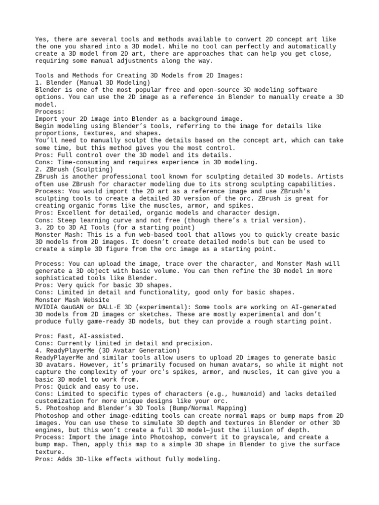 how to turn a 2d image into 3d | PDF | 3 D Computer Graphics | 3 D Modeling