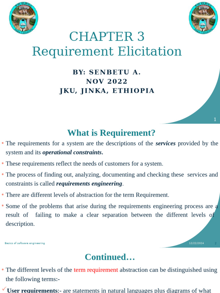 SW_Chapter_3 Requirement Engineering | PDF | Use Case | System