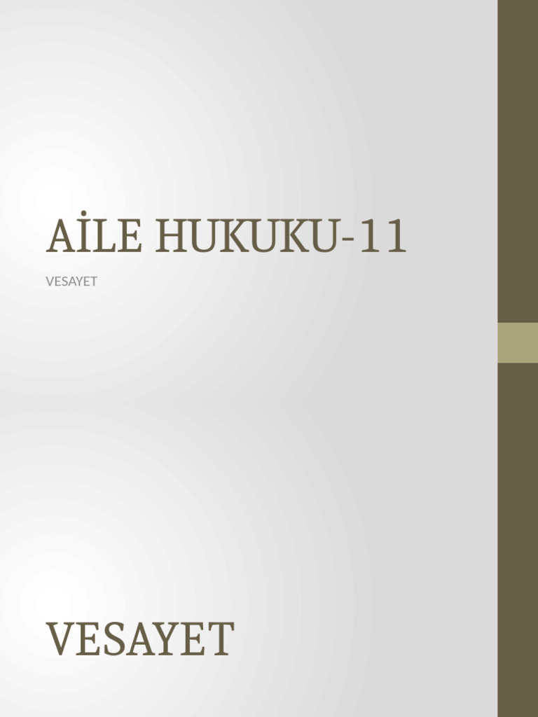 AÄ°LE HUKUKU - 11 Vesayet | PDF