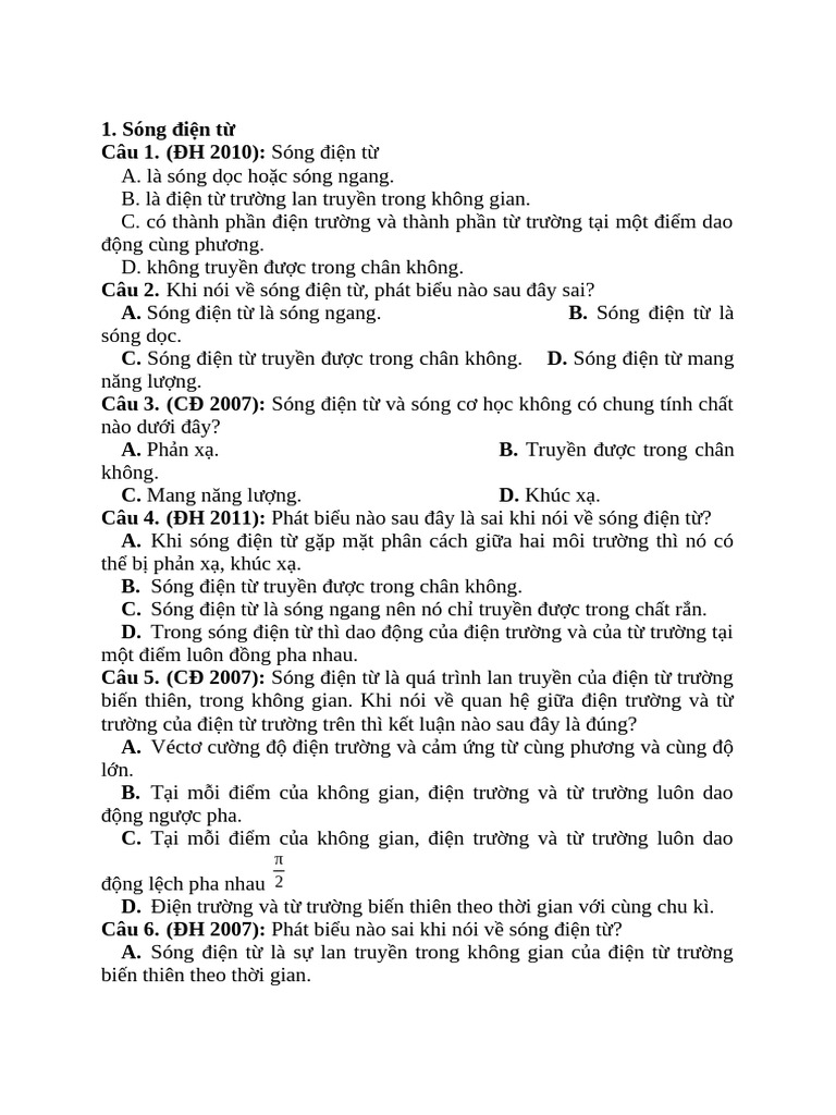 Đáp Án 12a2 | PDF