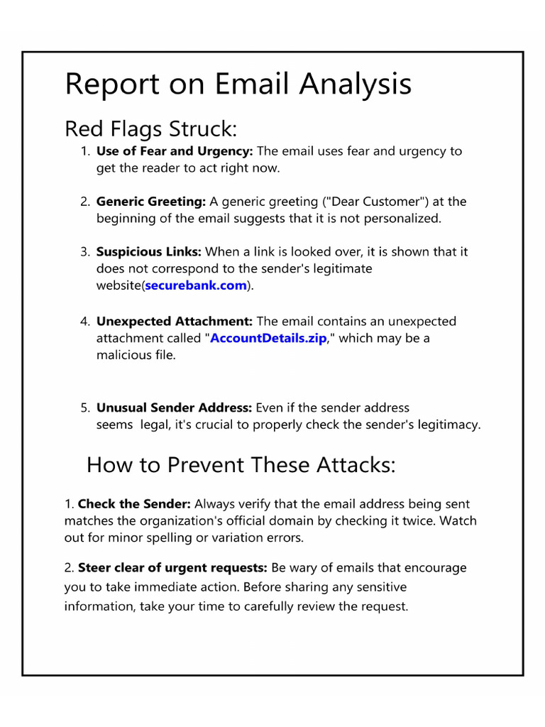 Report On Email Analysis | PDF