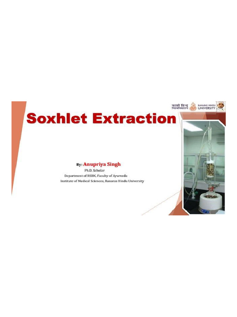 Soxhlet Extraction | PDF