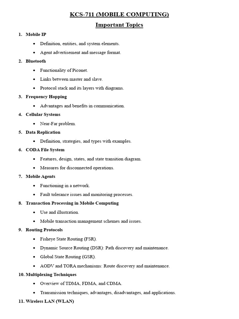Important Topics | PDF