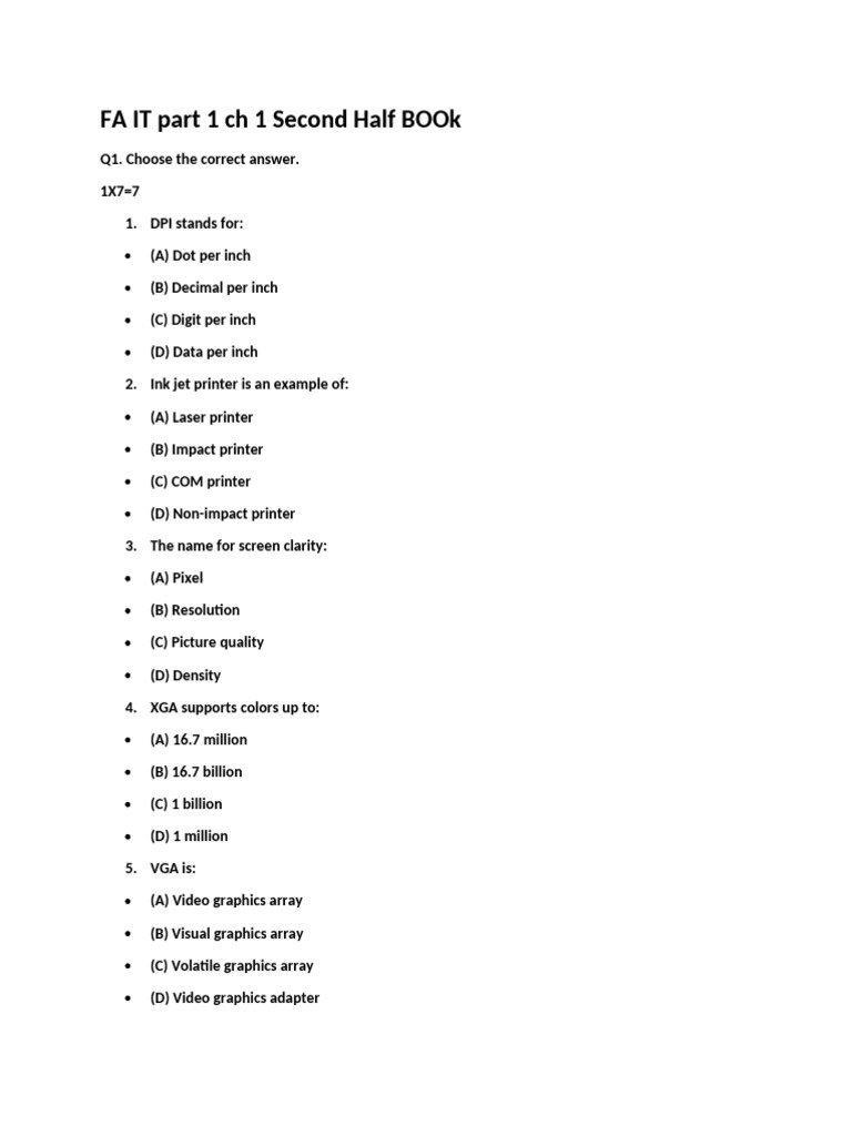 FA IT Part 1 CH 1 Second Half | PDF