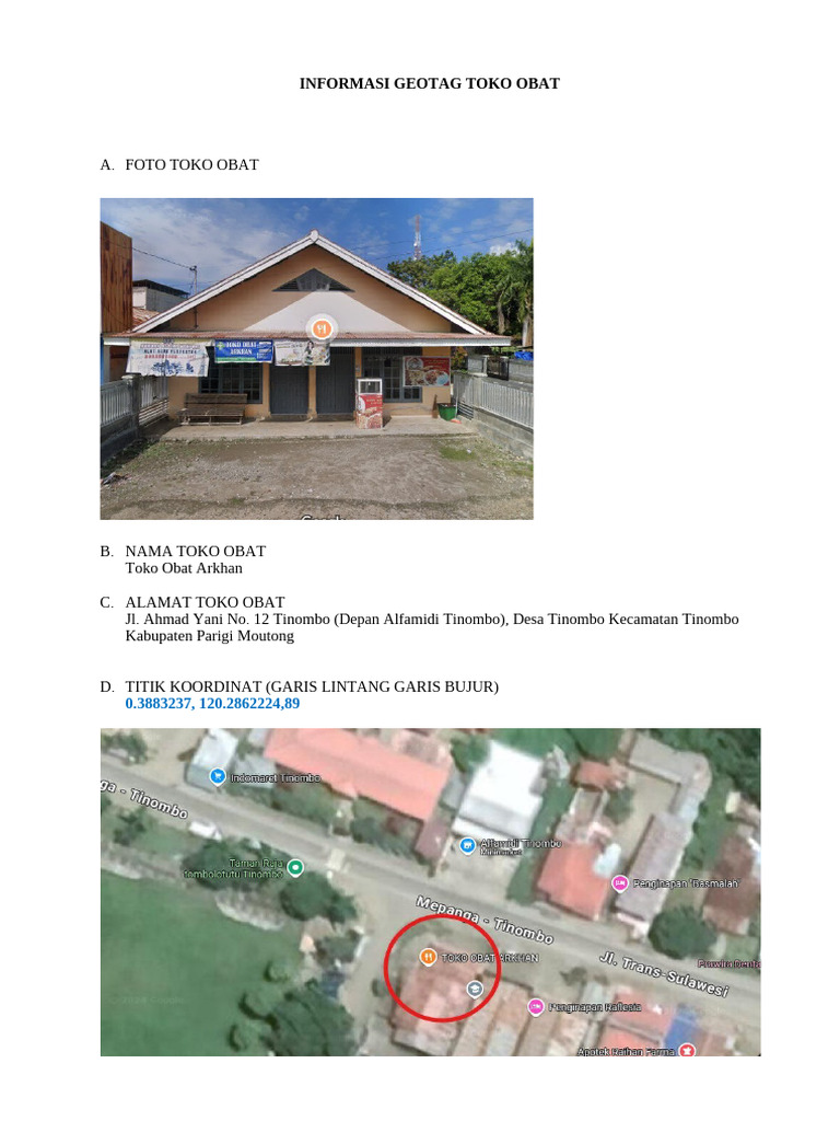 Geotag Toko Obat Arkhan | PDF