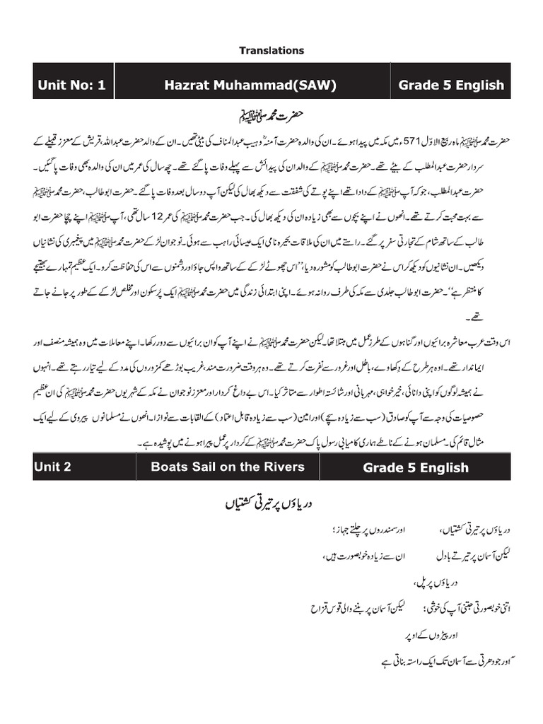 English Grade 5 Inpage File Done | PDF