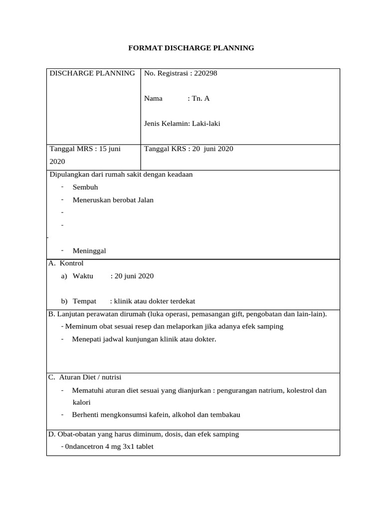 Revisi Dischard Planning | PDF
