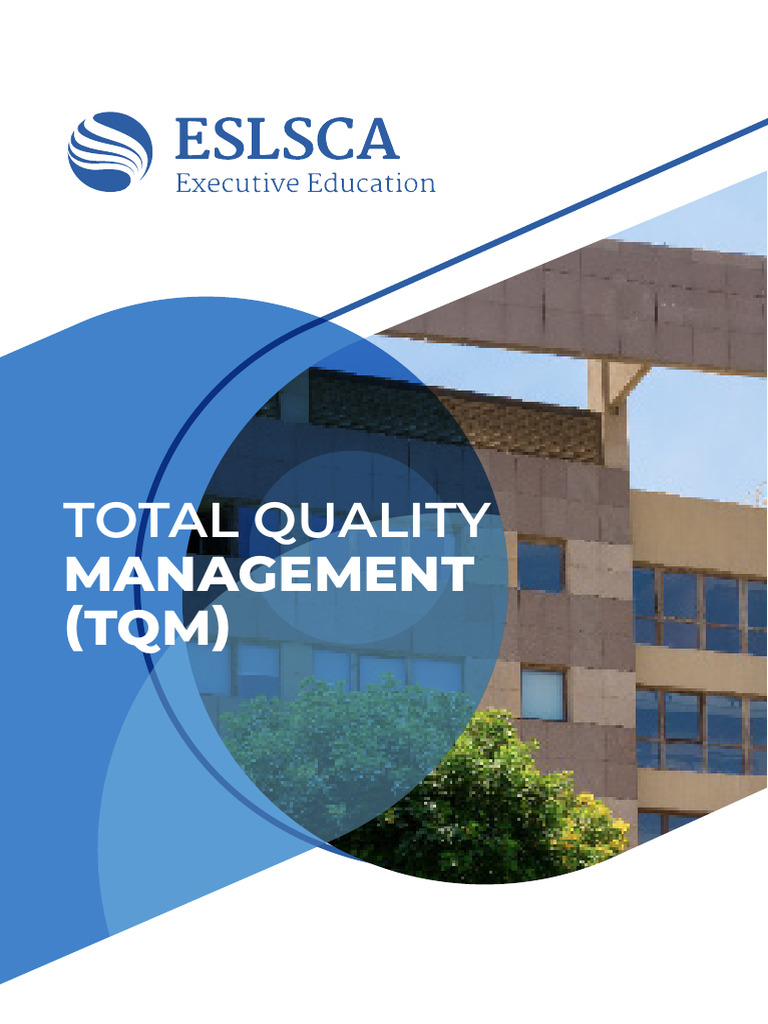 TQM outline (1) | PDF | Quality Management | Strategic Leadership