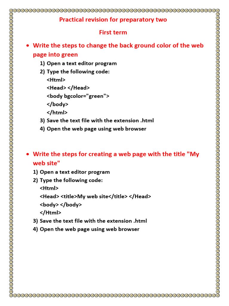 Practical Revision2 | PDF