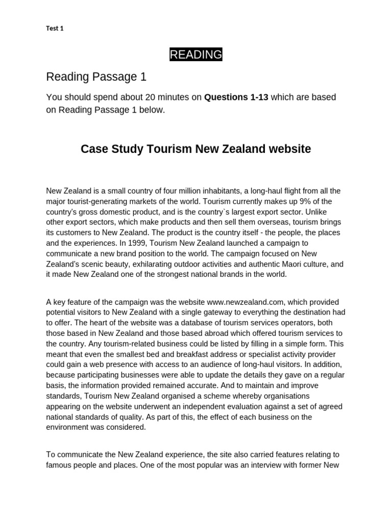 Tourism New Zealand Website Case Study | PDF | Tourism | New Zealand