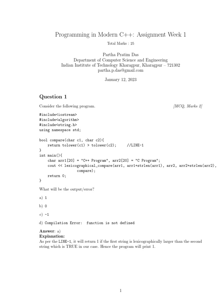 Assignment_1 Solution | PDF | Namespace | Programming Paradigms Assignment_1 Solution | PDF | Namespace | Programming Paradigms