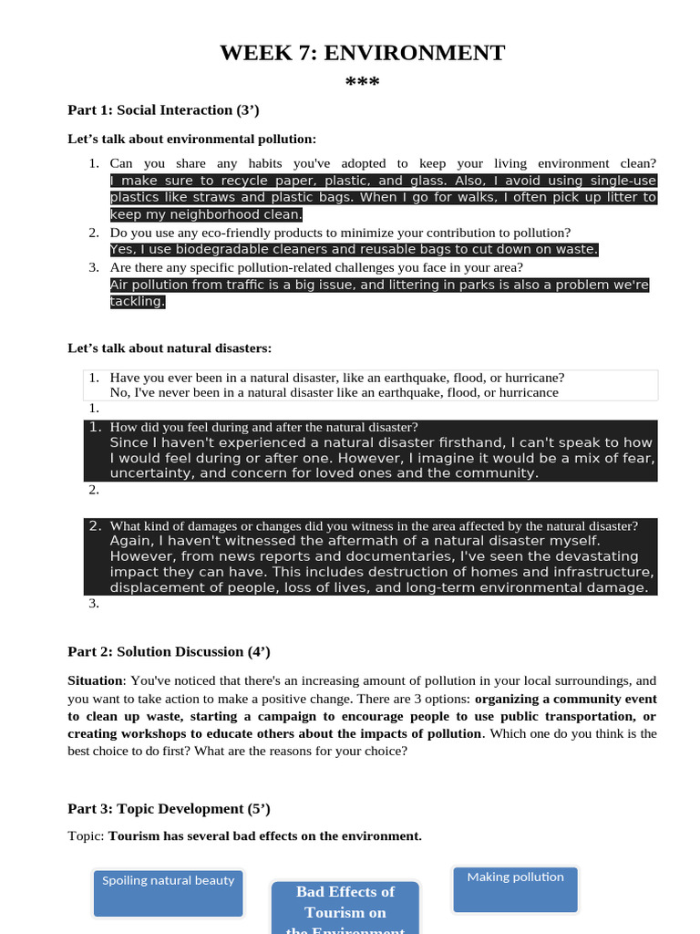 Week 7_Unit 6_Environment | PDF | Natural Disasters | Pollution
