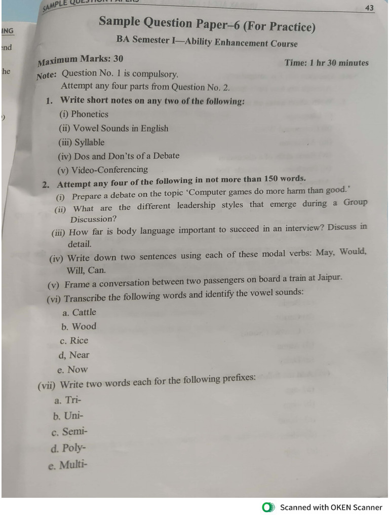 AEC Unsolved Question Papers For Practice | PDF