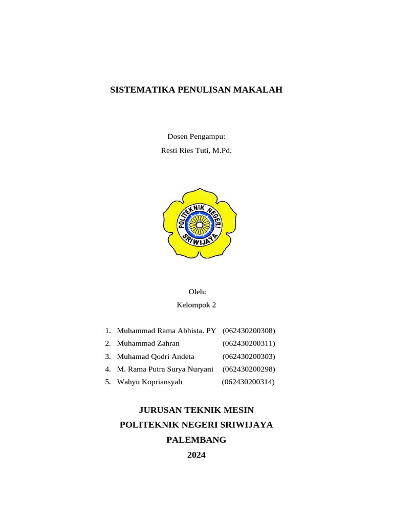 Halaman2 Judul Sistematika Penulisan Makalah | PDF