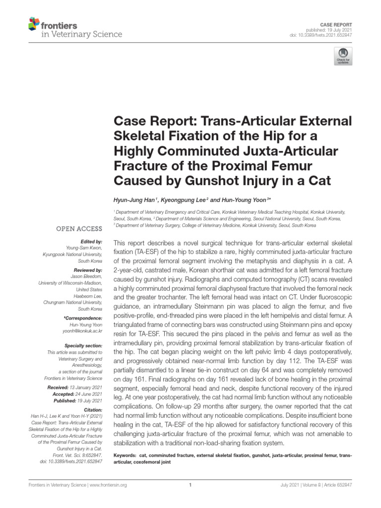 Case Report Trans-Articular External Skeletal Fixa | PDF | Hip | Pelvis
