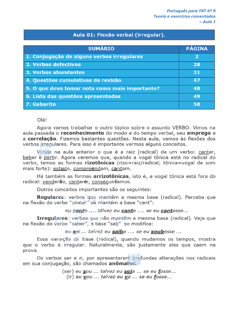Aula1 Port | PDF | Linguística | Gramática