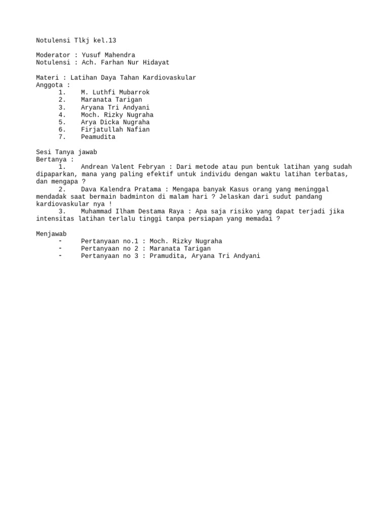 Notulensi Kel 13 Tlkj | PDF