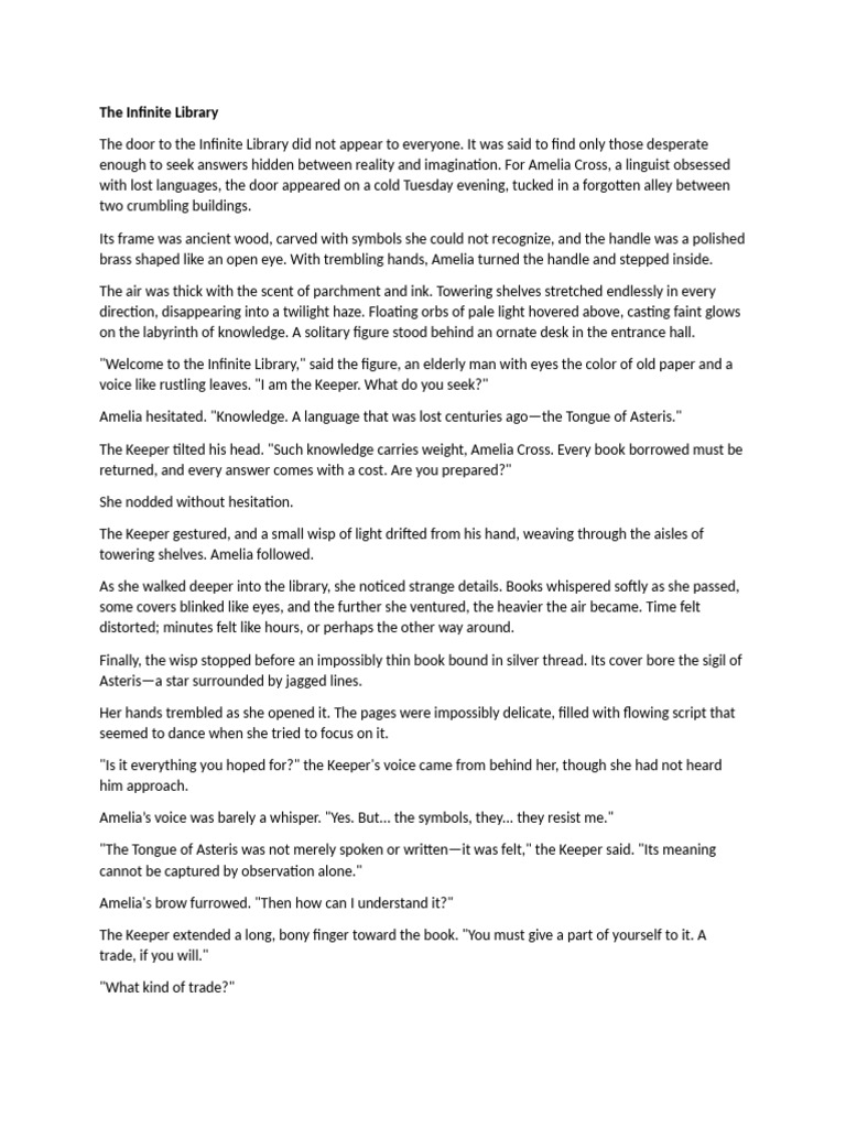 The Infinite Library (Science Fiction) | PDF