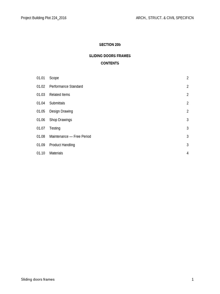 Section 20b - Sliding Door Frames | PDF | Door | Screw