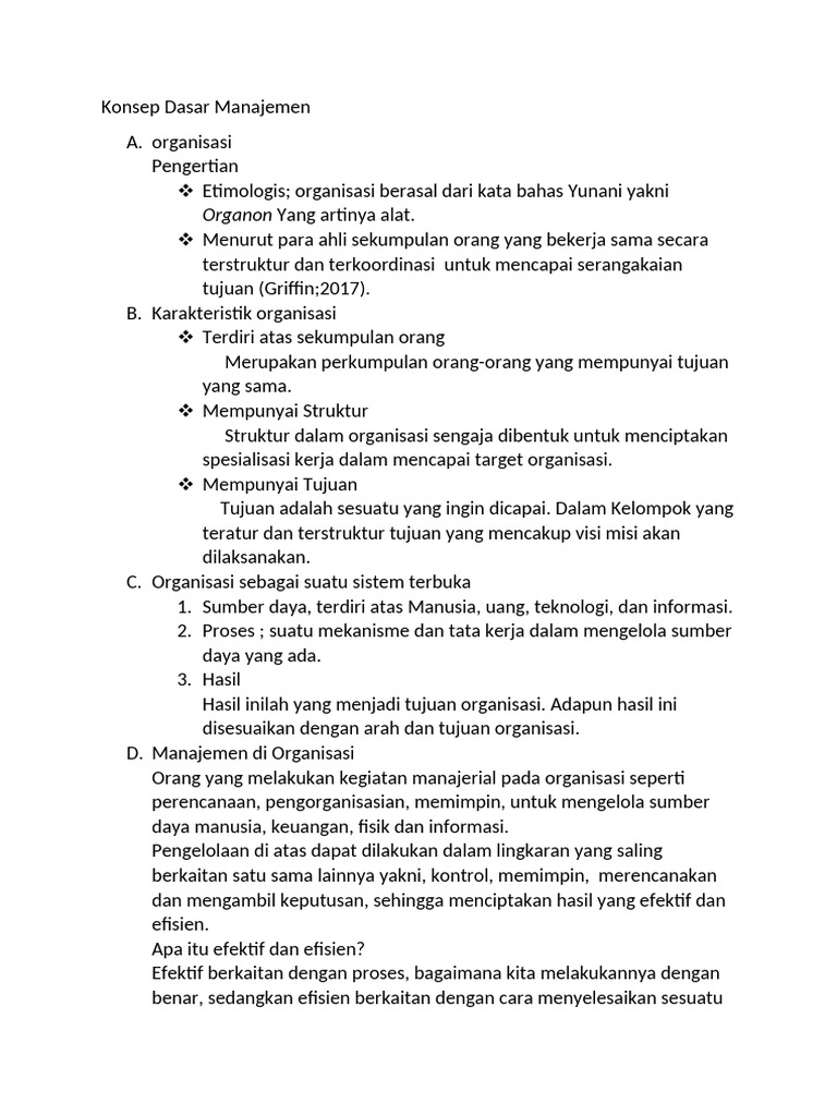 Resume Pengantar Manajemen | PDF