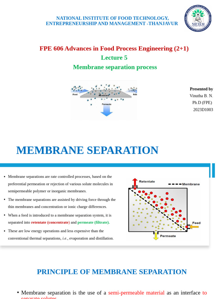 Membrane Separation | PDF | Membrane Technology | Membrane