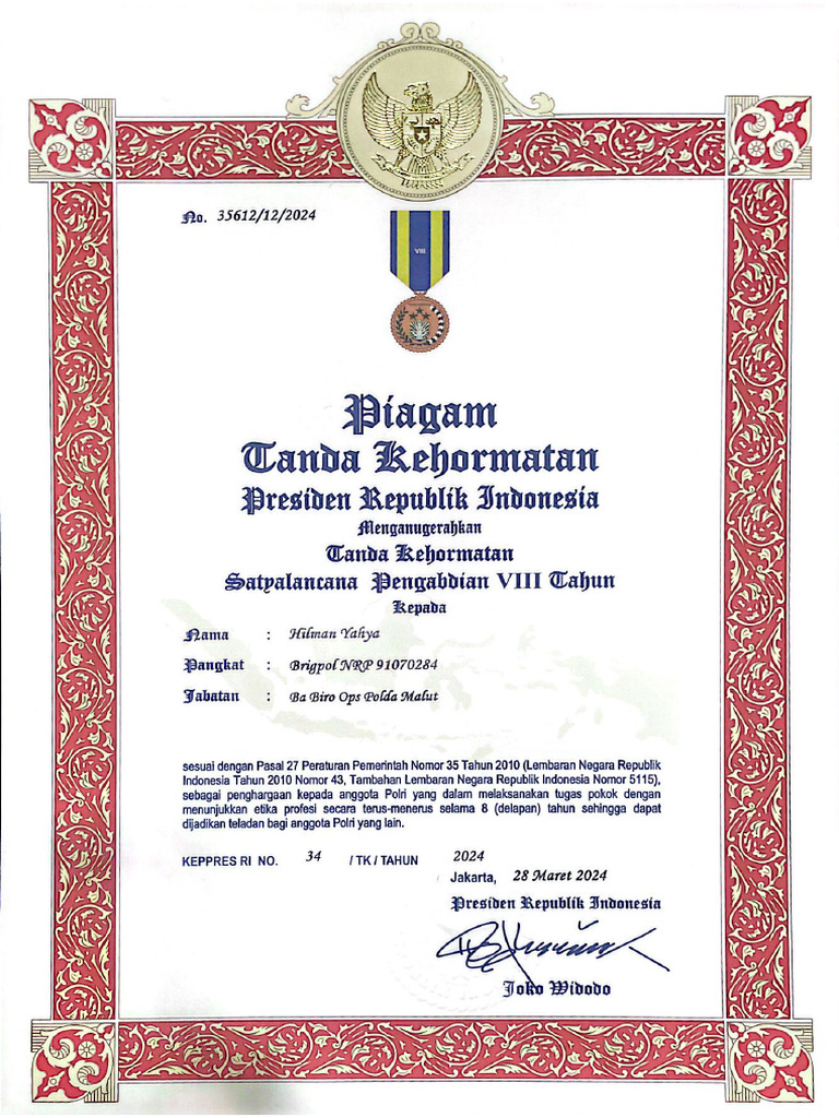 PIAGAM SATYALANCANA HILMAN | PDF