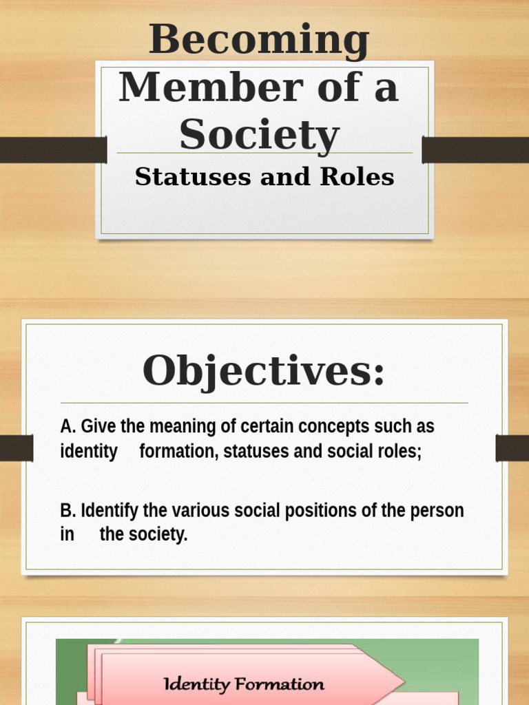 Becoming Member of A Society Statuses and Roles | PDF