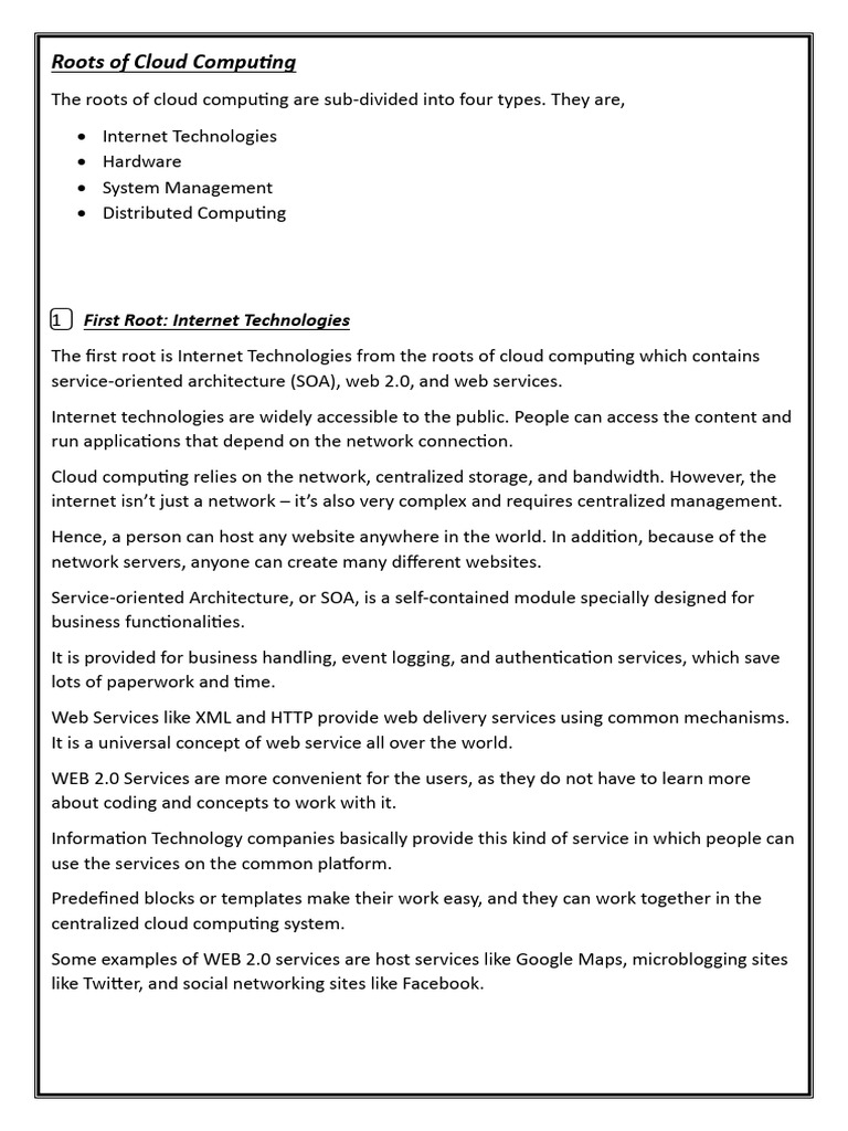 Roots of Cloud Computing | PDF | Computer Hardware | Cloud Computing