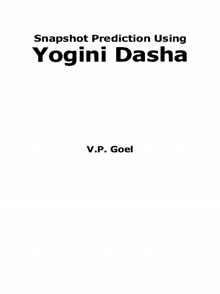 Jyotish - 2016 - V P Goel - Snapshot Prediction Using Yogini Dasha | PDF | Planets In Astrology ...