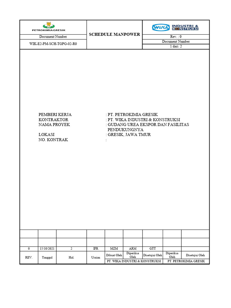 WIK-E2-PM-SCH-TGPG-02-R0 SCHEDULE MANPOWER | PDF