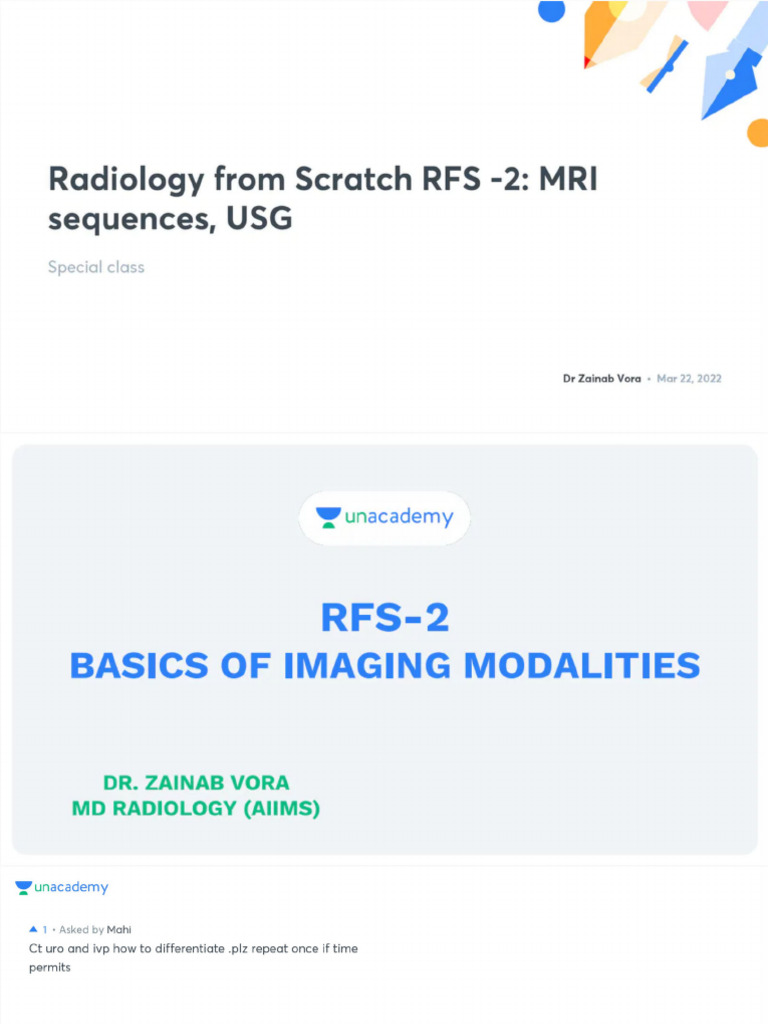 Radiology From Scratch RFS 2 MRI Sequences USG No Anno 2 | PDF