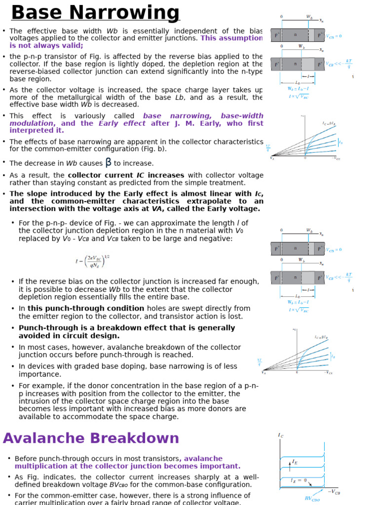 Base Narrowing | PDF | Bipolar Junction Transistor | Transistor